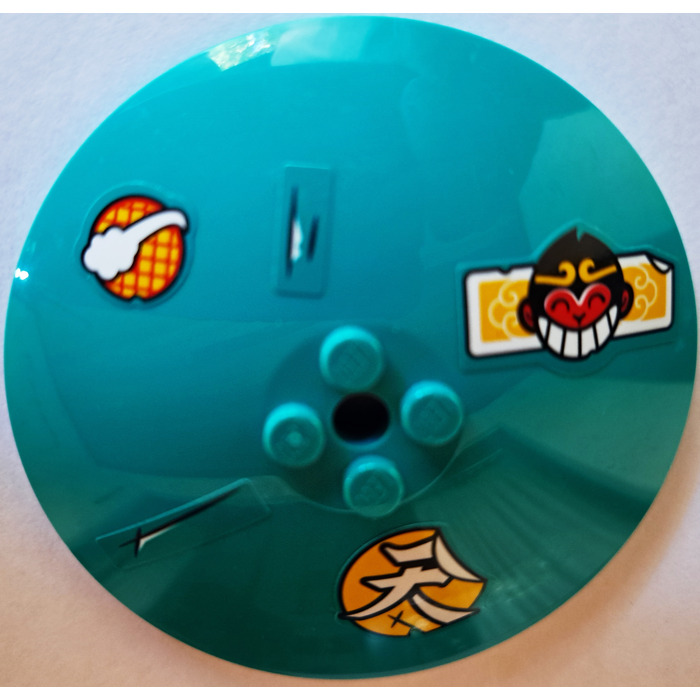 LEGO Dish 8 x 8 with Monkie Kid, & Chinese symbols Sticker (3961 ...