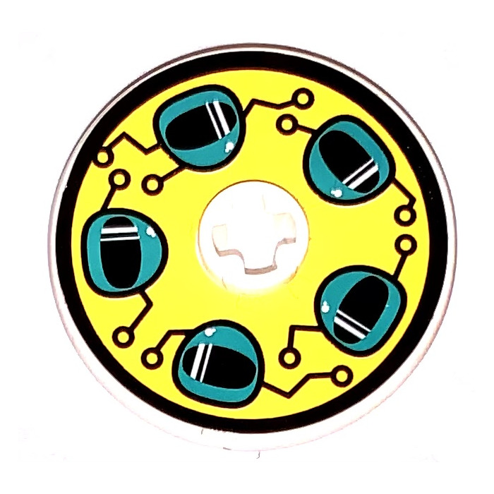 LEGO Disk 3 x 3 with Dark Turquoise Helmets Sticker (2723) | Brick Owl ...