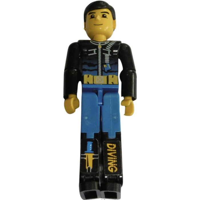 레고 Diver , 검은색 Wetsuit; 'DIVING' 및 칼 스티커 에 다리 테크닉 피규어 | Brick Owl ...