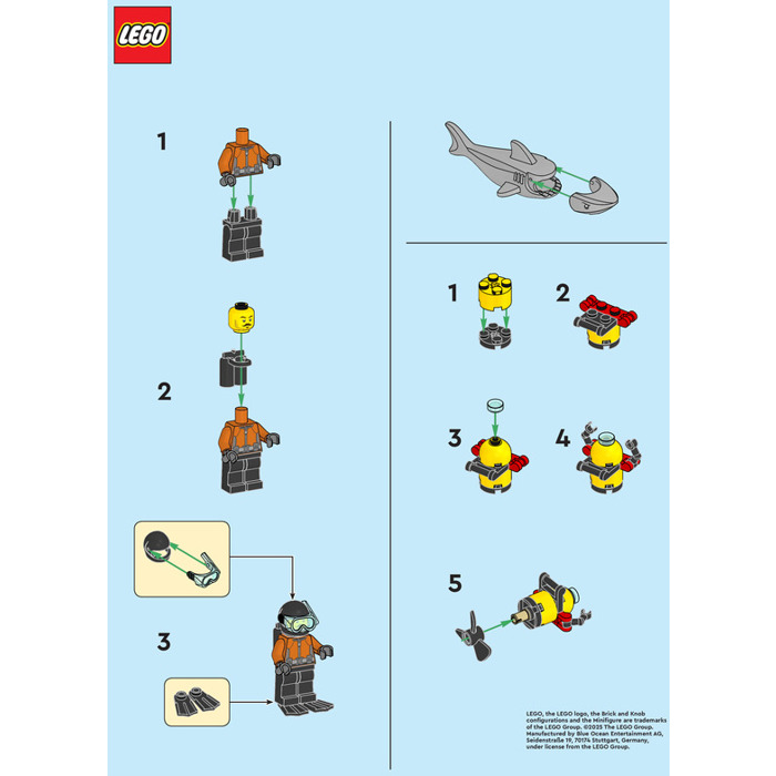 LEGO Diver with Robot and Shark Set 952503 Instructions | Brick Owl
