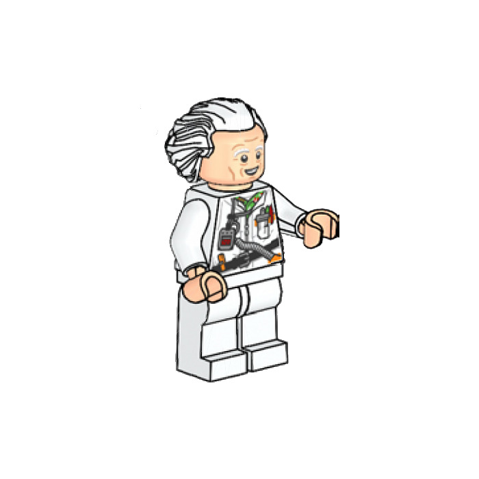 LEGO Doc Brown with White Suit and Long Hair with Tool Belt Minifigure ...