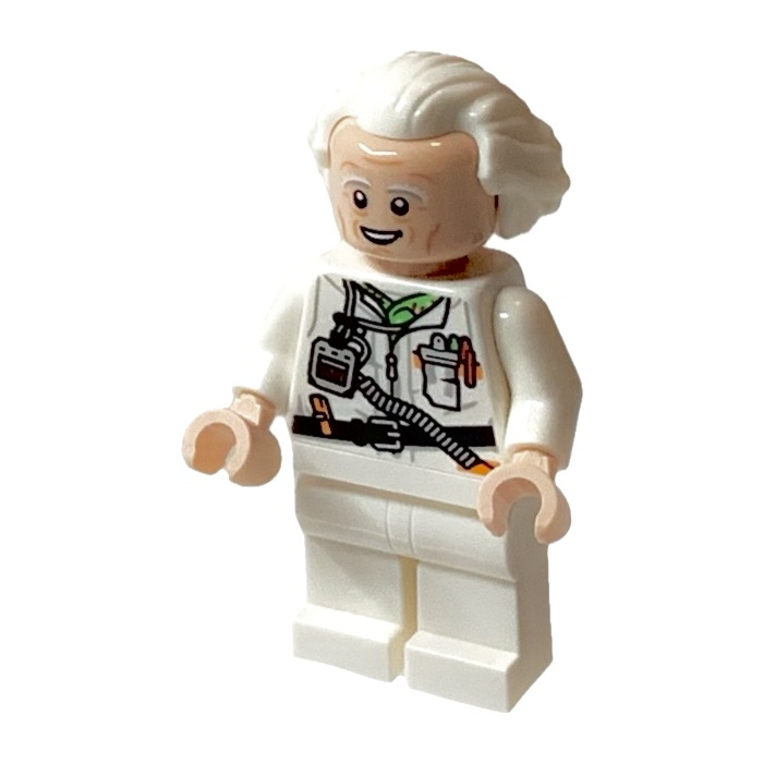 LEGO Doc Brown with White Suit and Long Hair with Tool Belt Minifigure ...