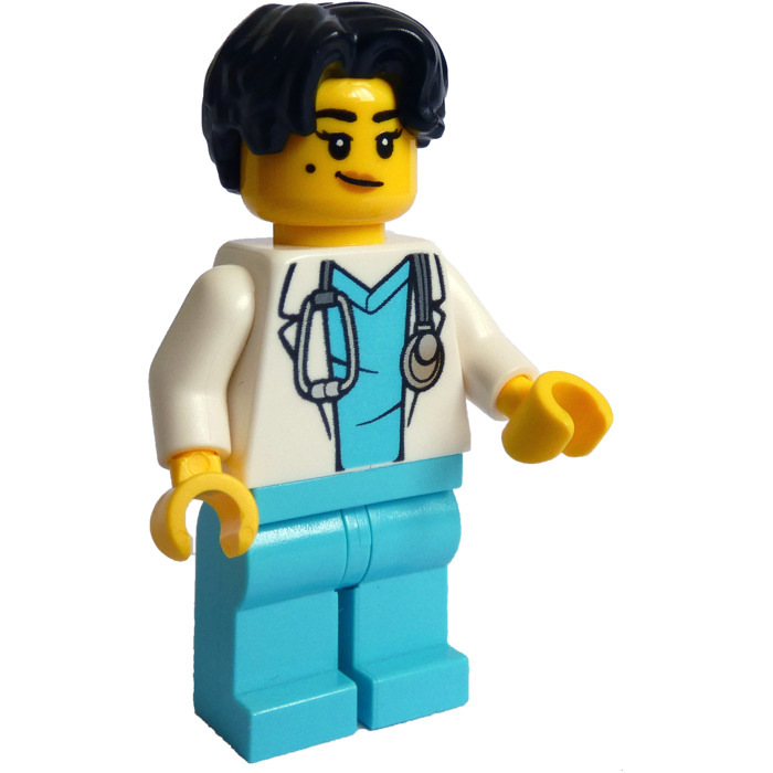 LEGO Doctor with White Lab Coat and Black Hair Minifigure | Brick Owl ...