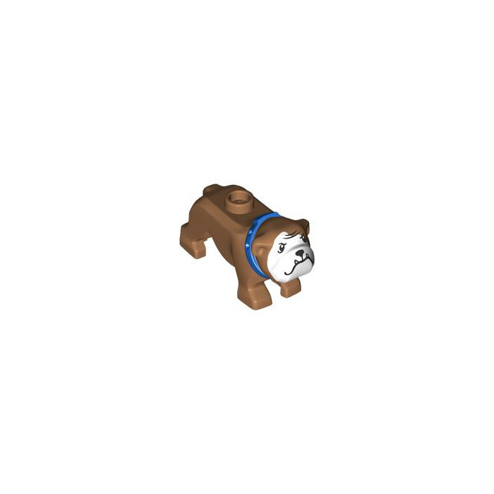 LEGO Dog - Bulldog with Blue Collar and Angry Face (113443) | Brick Owl ...