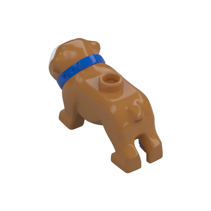 LEGO Dog - Bulldog with Blue Collar and Angry Face (113443) | Brick Owl ...