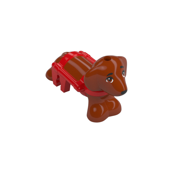 LEGO Dog - Dachshund with Red Harness (104103) | Brick Owl