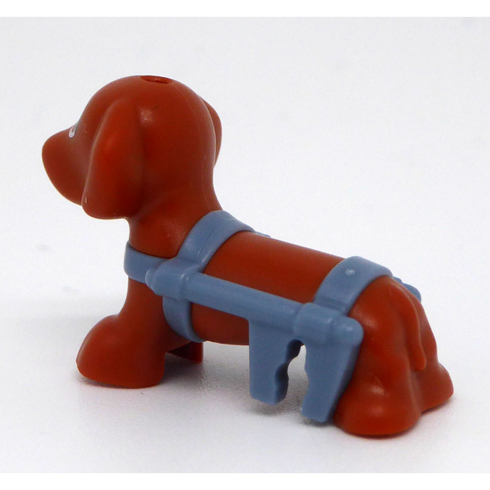 LEGO Dog - Dachshund with Sand Blue Harness (101283) | Brick Owl