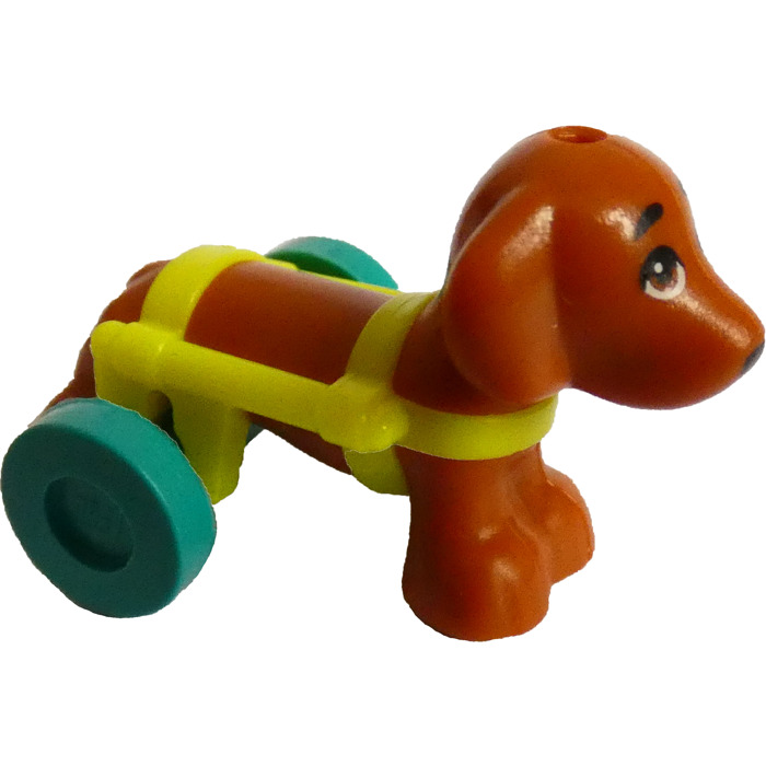 LEGO Dog - Dachshund with Vibrant Yellow Harness and Dark Turquoise ...