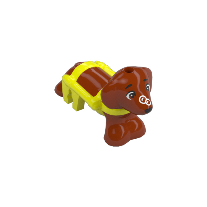 LEGO Dog - Dachshund with Vibrant Yellow Harness and Mark on Nose ...