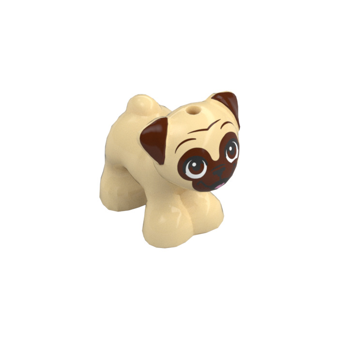 LEGO Dog - Pug (Small) with Brown Face and Eyes Looking Up (24111 / ...