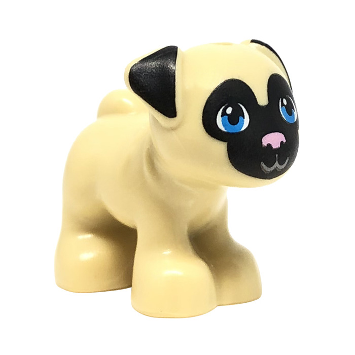 LEGO Dog - Pug with Black Ears and Muzzle and Bright Pink Nose (24111 / ...