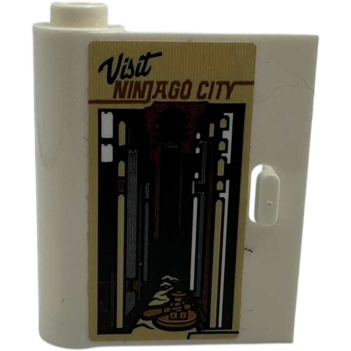 LEGO Door 1 x 3 x 3 Left with 'VISIT NINJAGO CITY' with streetscape and ...