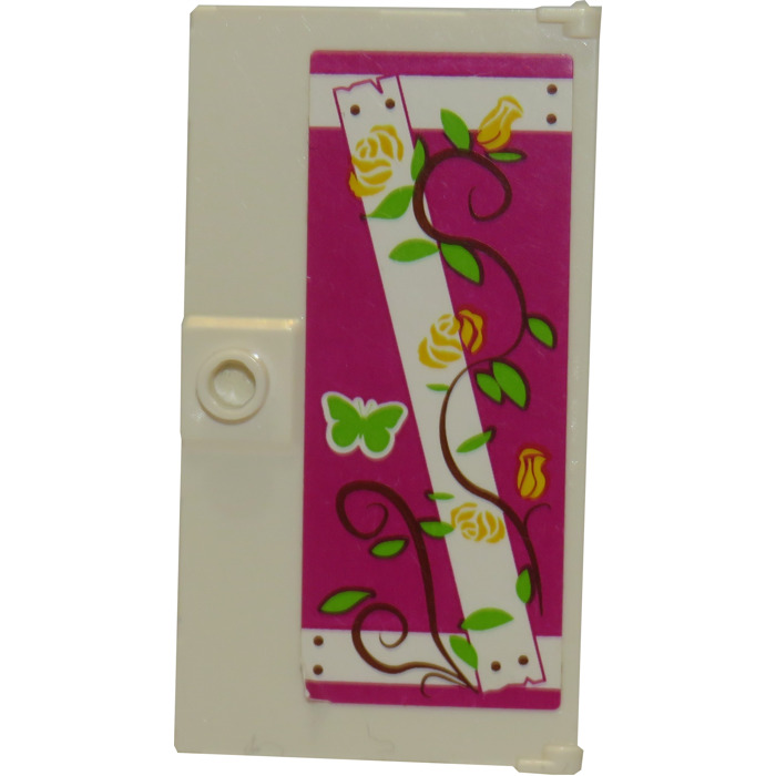 LEGO Door 1 x 4 x 6 with Stud Handle with Nailed Wooden Boards and Rose ...