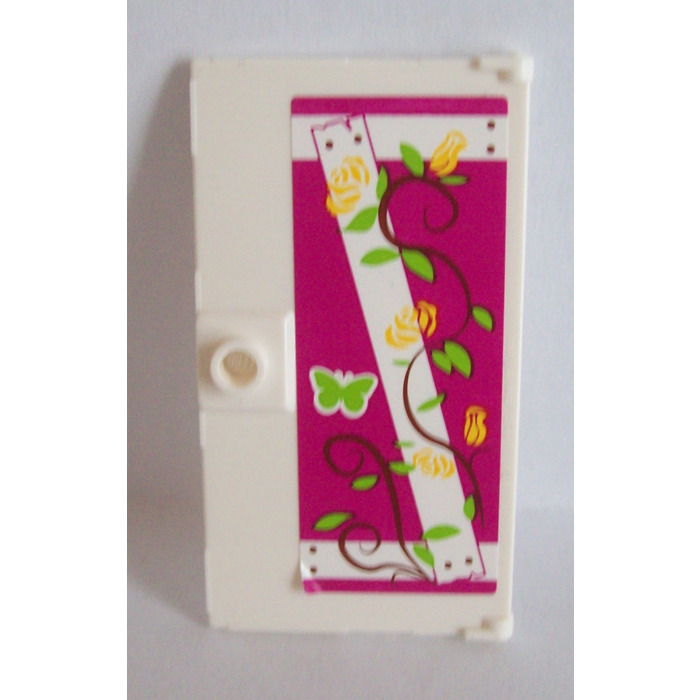 LEGO Door 1 x 4 x 6 with Stud Handle with Nailed Wooden Boards and Rose ...