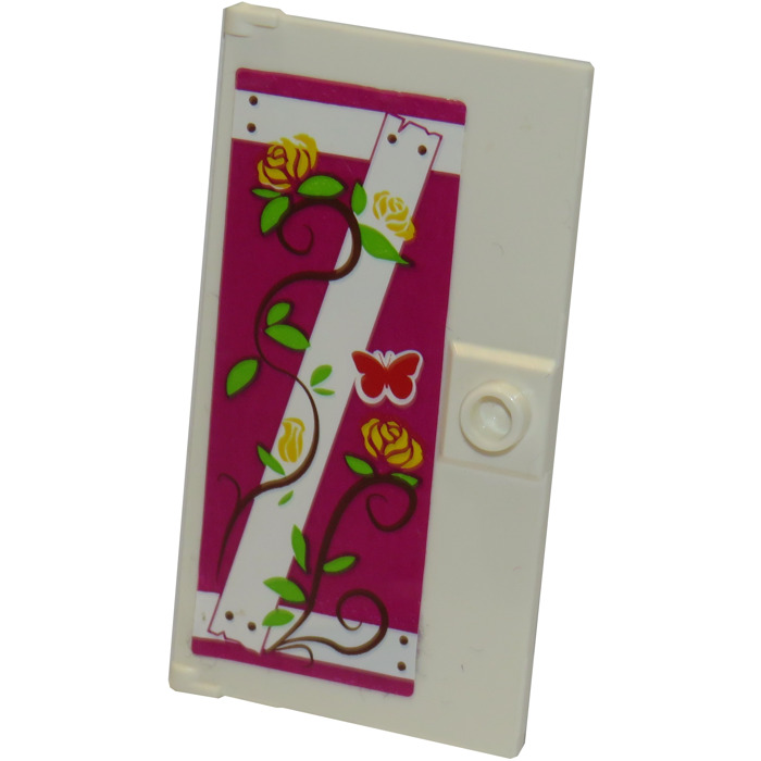 LEGO Door 1 x 4 x 6 with Stud Handle with Nailed wooden boards, rose ...