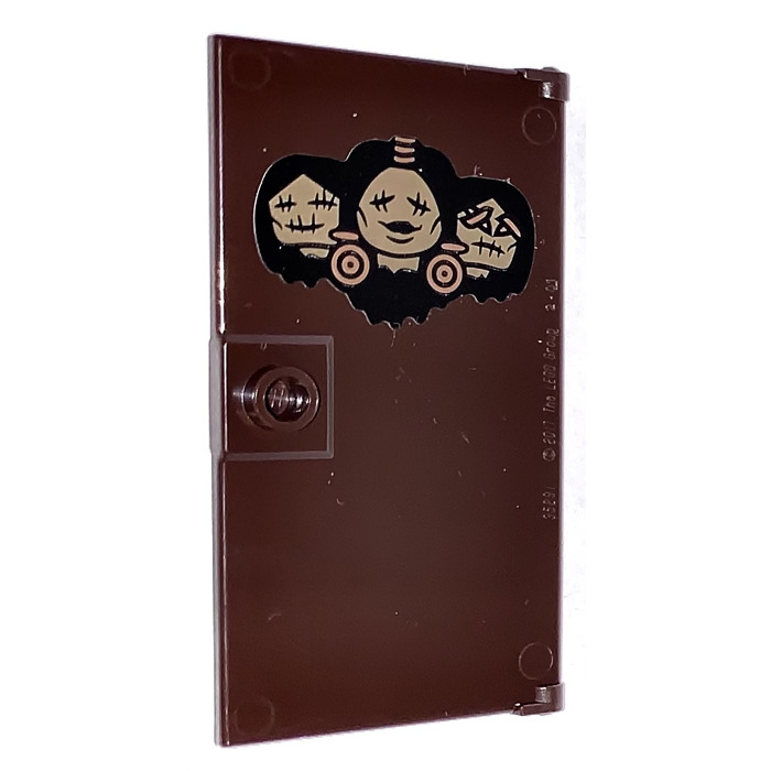 LEGO Door 1 x 4 x 6 with Stud Handle with Three Shrunken Heads Sticker ...