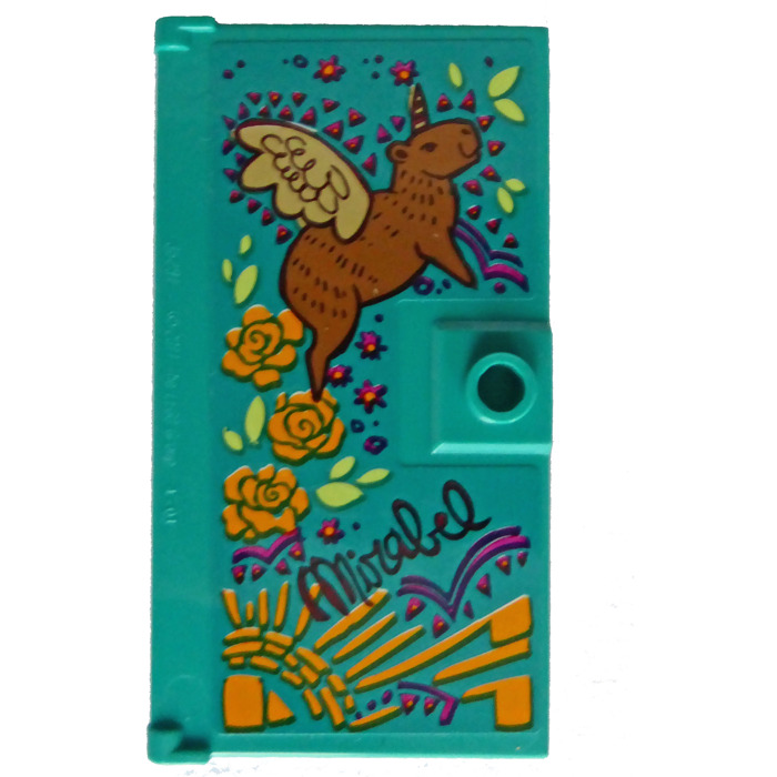 LEGO Door 1 x 4 x 6 with Stud Handle with Unicorn, Roses and Black ...