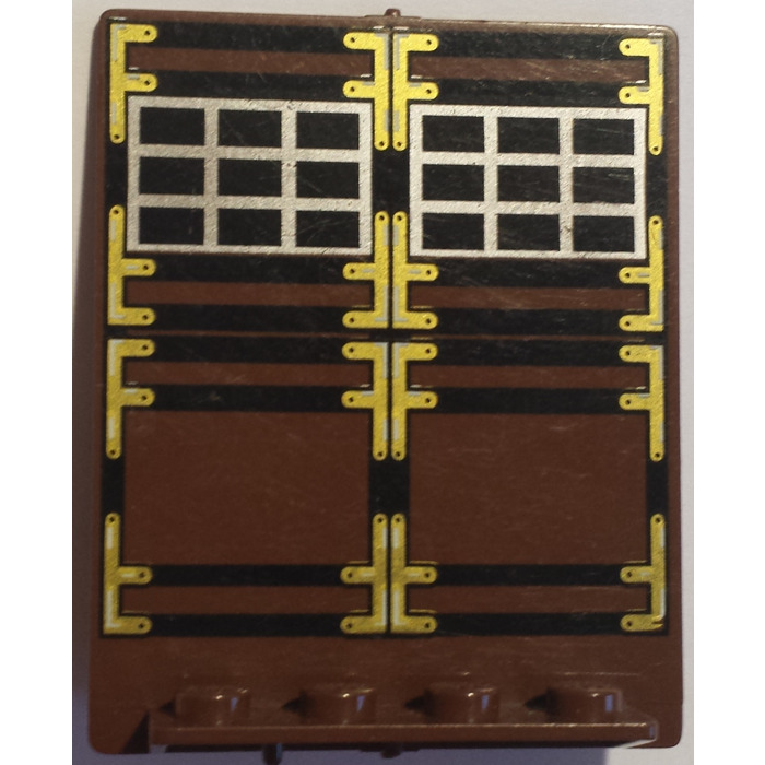 LEGO Door 2 x 5 x 5 Revolving with Gold/Black Room Divider without ...