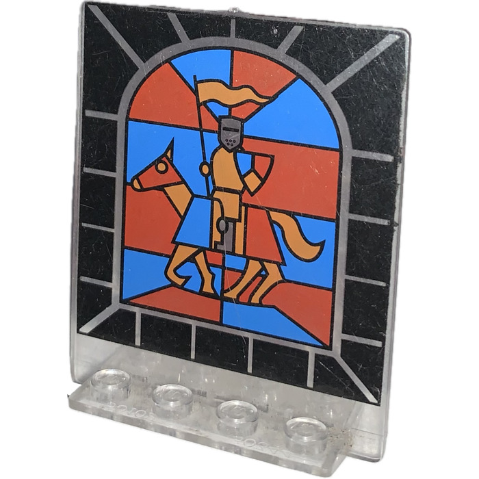 LEGO Door 2 x 5 x 5 Revolving with Stained Glass with Knight on Horse ...