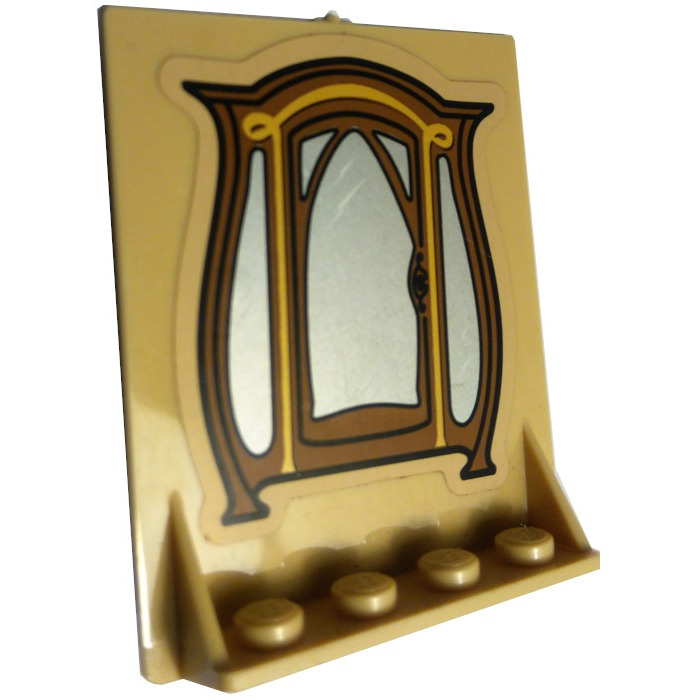 LEGO Door 2 x 8 x 6 Revolving with Shelf Supports with mirrored brown ...