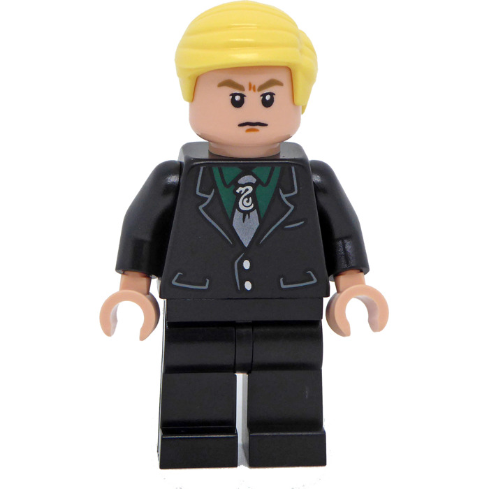 LEGO Draco Malfoy with Black Suit and Slytherin Tie (Frown / Scared ...