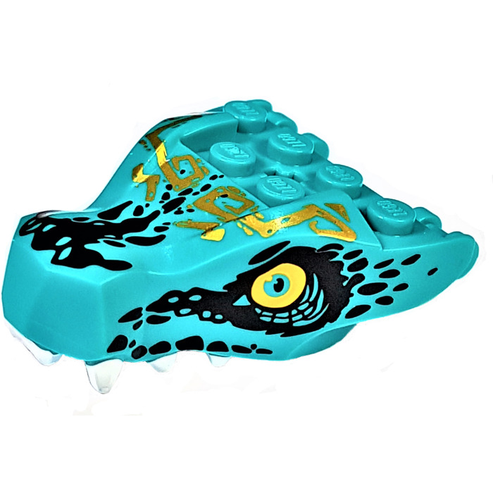 LEGO Dragon Head with Bar Handles with Gold Tribal Tattoos and Black ...