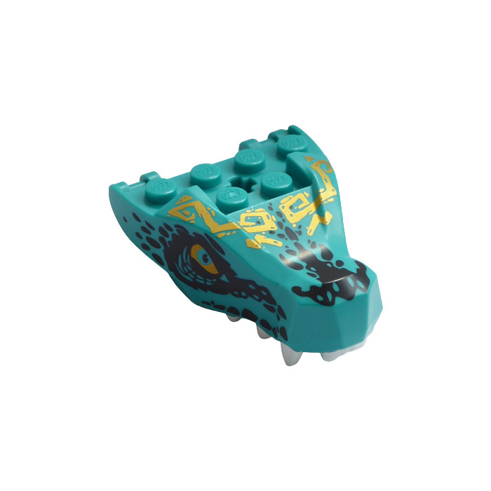 LEGO Dragon Head with Bar Handles with Gold Tribal Tattoos and Black ...