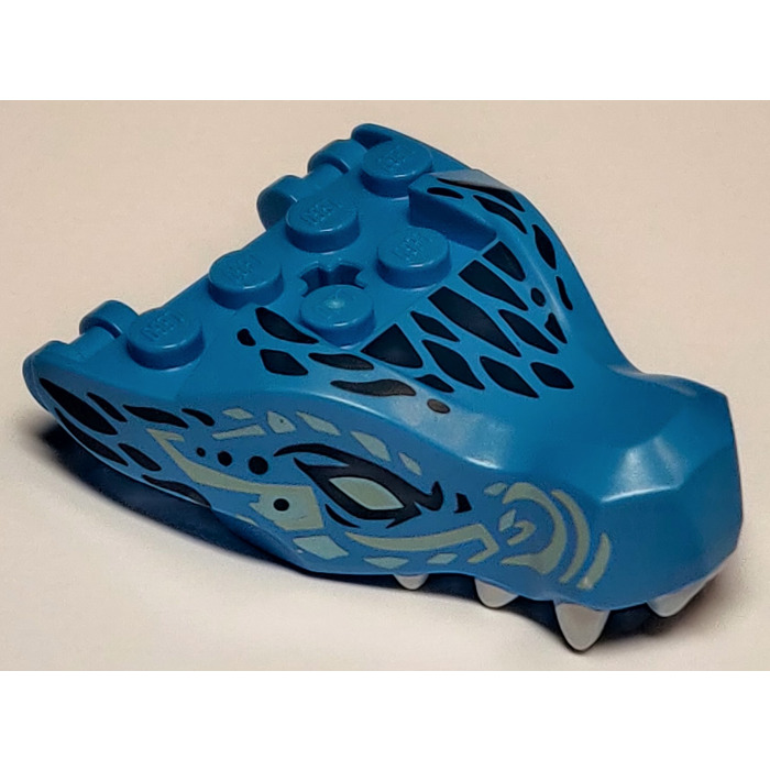 LEGO Dragon Head with Bar Handles with Water Swirl and Black and Blue ...