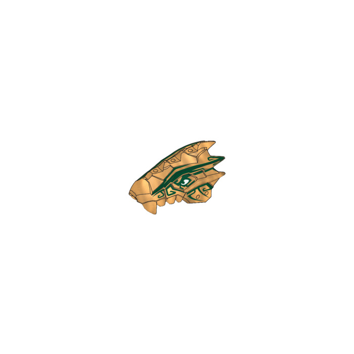 LEGO Dragon Head with Dark Green Stripes and White Eyes (12766 / 93071 ...