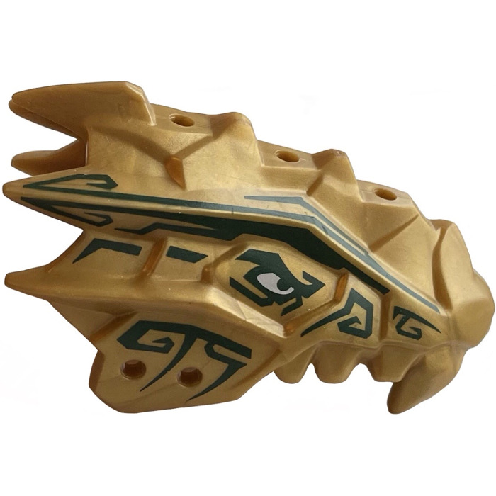 LEGO Dragon Head with Dark Green Stripes and White Eyes (12766 / 93071 ...