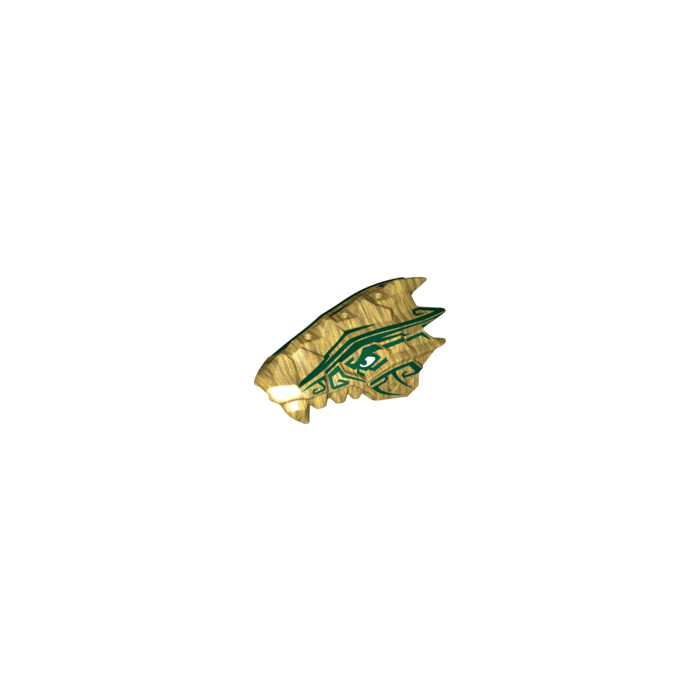 LEGO Dragon Head with Dark Green Stripes and White Eyes (12766 / 93071 ...