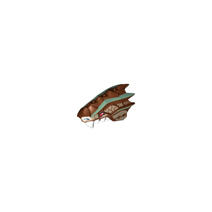 LEGO Dragon Head with Dark Tan Scales and Sand Green Stripes (93071 / ...