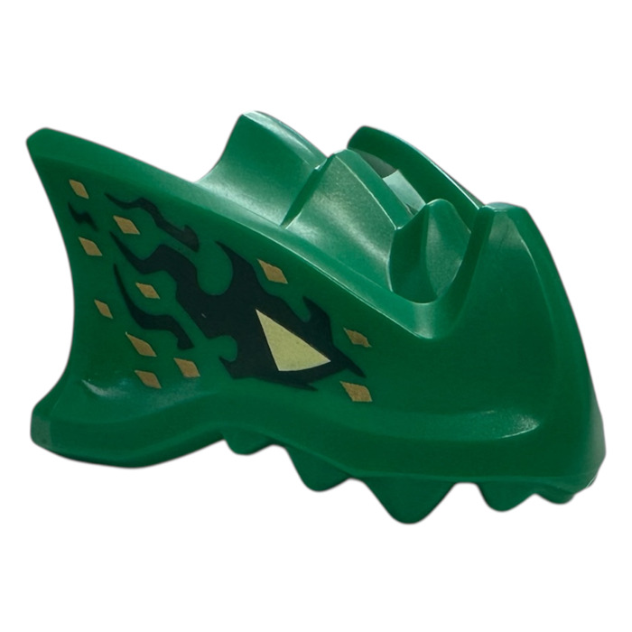 LEGO Dragon Head with Horn with Dark Green and Gold Markings (7243 / ...