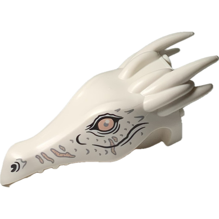 LEGO Dragon Head with Light Flesh Eyes and Scars and Gray Scales ...