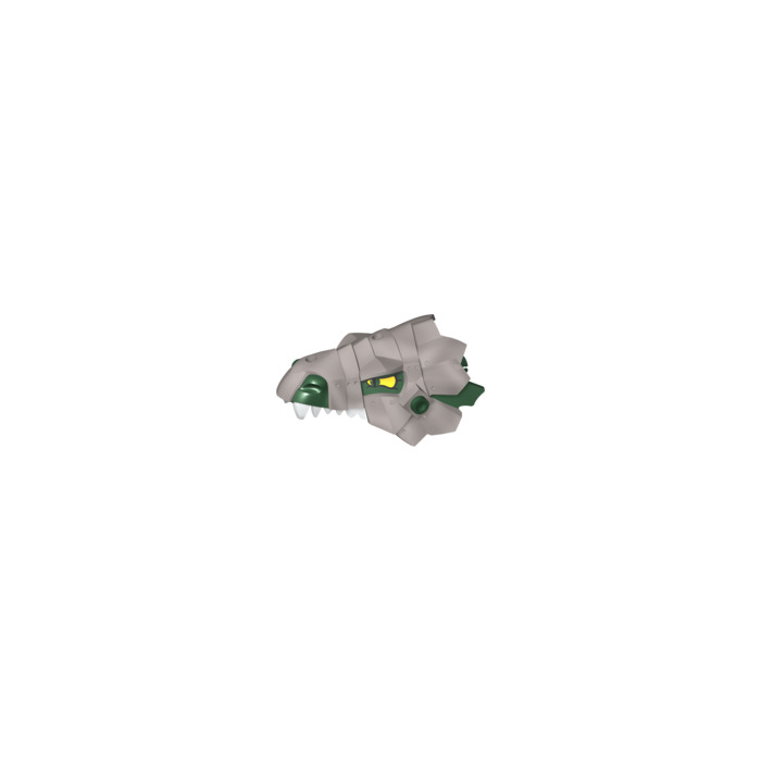 LEGO Dragon Head with Metallic Silver Armor and Yellow Eyes (61639 ...
