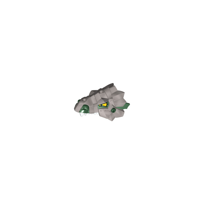 LEGO Dragon Head with Metallic Silver Armor and Yellow Eyes (61639 ...