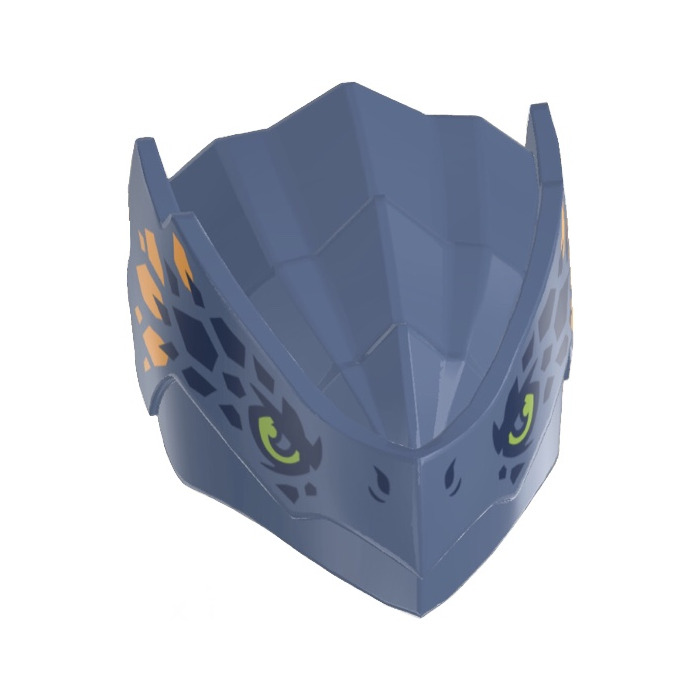 LEGO Dragon Head with Stepped Top with Dark Blue and Orange Scales with ...