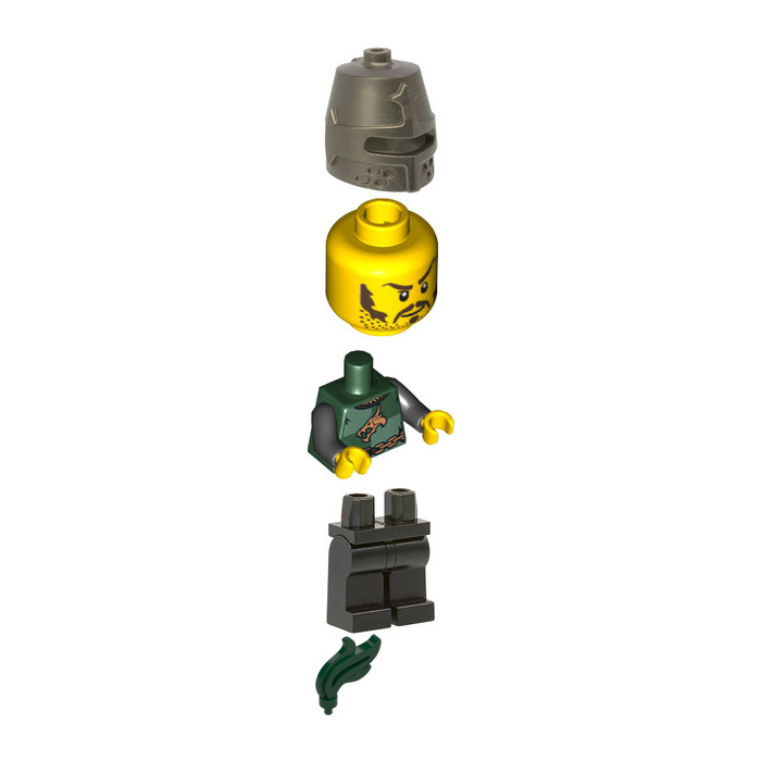 LEGO Dragon Knight with Chain Belt and Closed Helmet, Green Plume ...