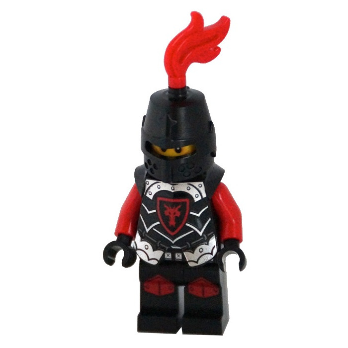 LEGO Dragon Knight with Red Plume, Black Closed Helmet, Red Arms ...