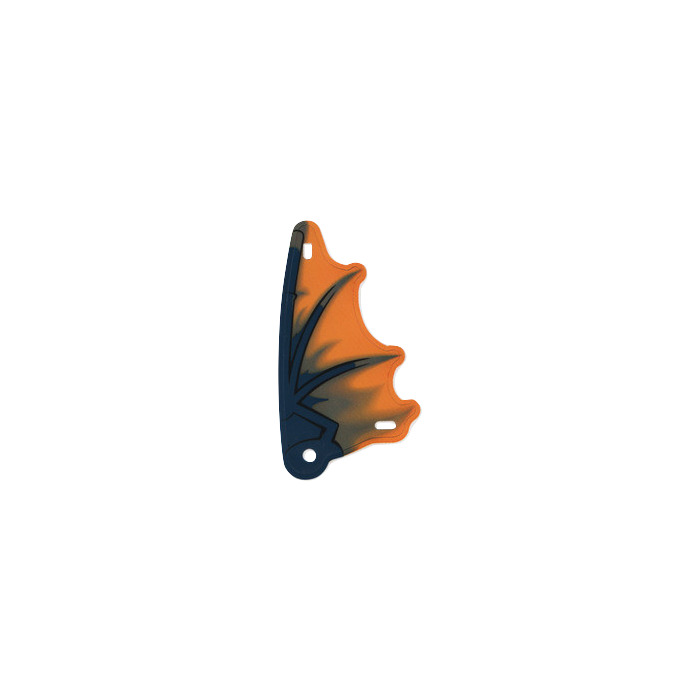 LEGO Dragon Wing with Dark Blue Limb and Bright Light Orange Membranes ...