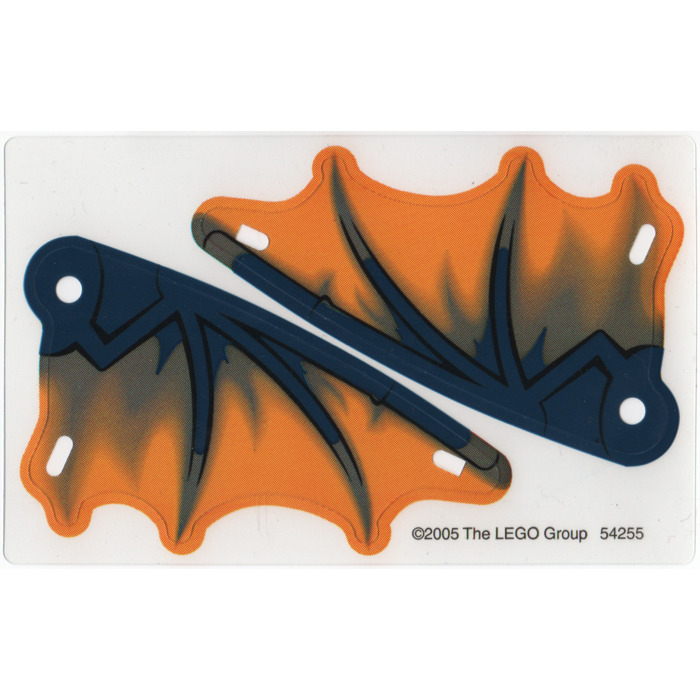LEGO Dragon Wings with Dark Blue Limb and Bright Light Orange Membranes ...