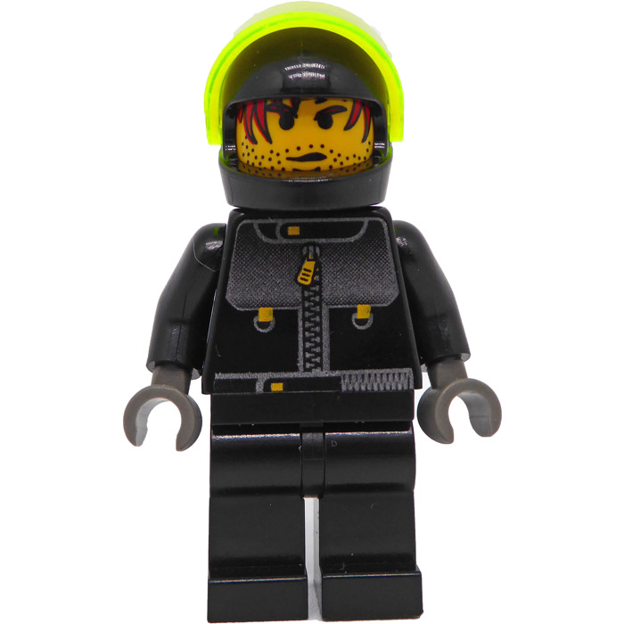 LEGO Driver Actor with Transparent Neon Green Visor Minifigure | Brick ...