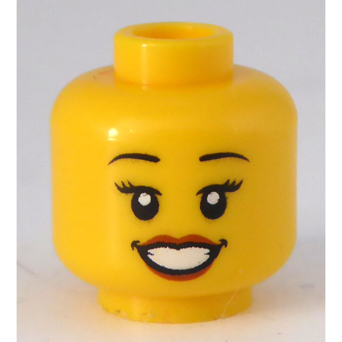 LEGO Dual-Sided Female Head with Open Smile with Teeth / Laughing with ...