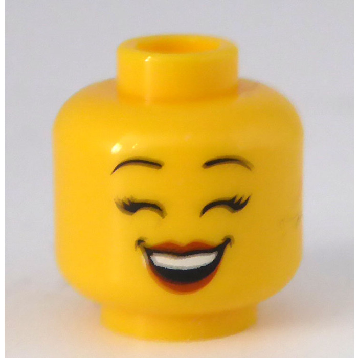 LEGO Dual-Sided Female Head with Open Smile with Teeth / Laughing with ...