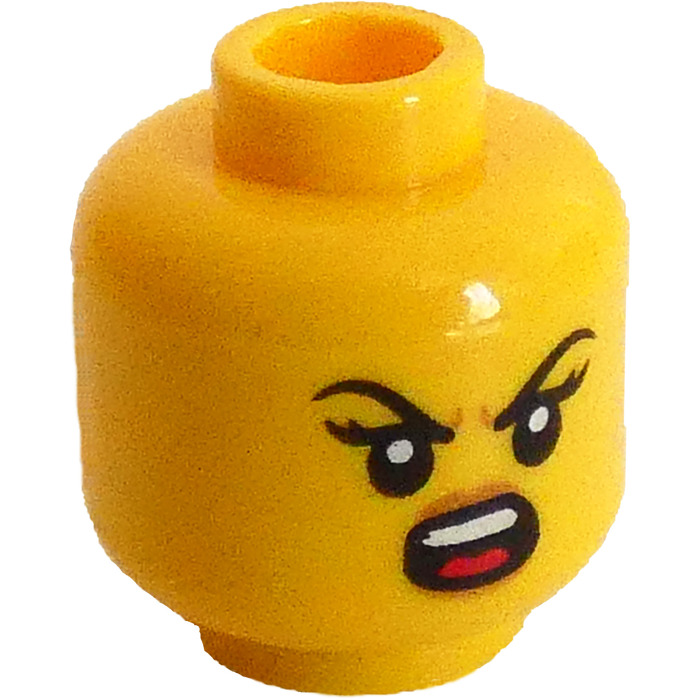 LEGO Dual Sided Female with Black Eyebrows, Pink Lips / Roaring (3626 ...