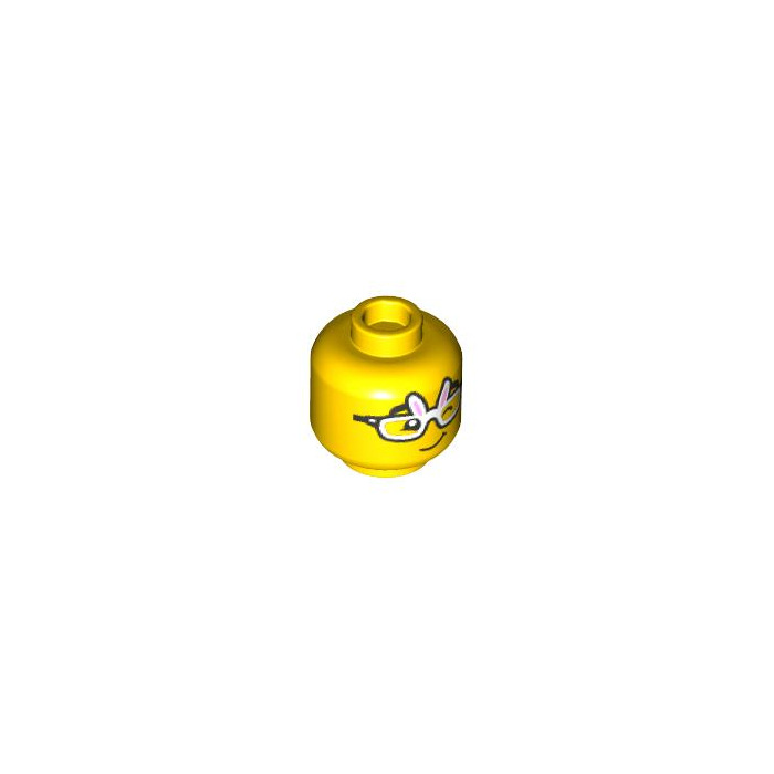 LEGO Dual Sided Male Head with Bunny Glasses and Wink / Open Mouth with ...