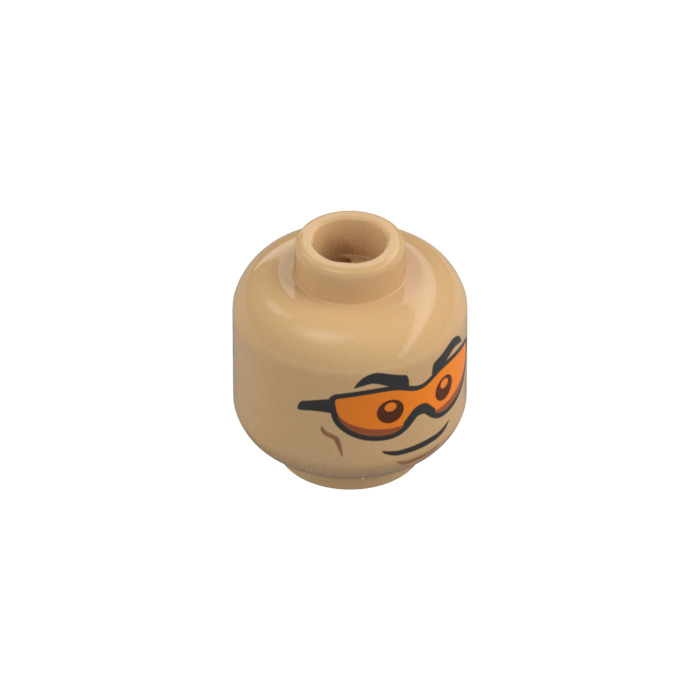 LEGO Dual-Sided Male Head with Orange Goggles, Thick Eyebrowns, Cheek ...