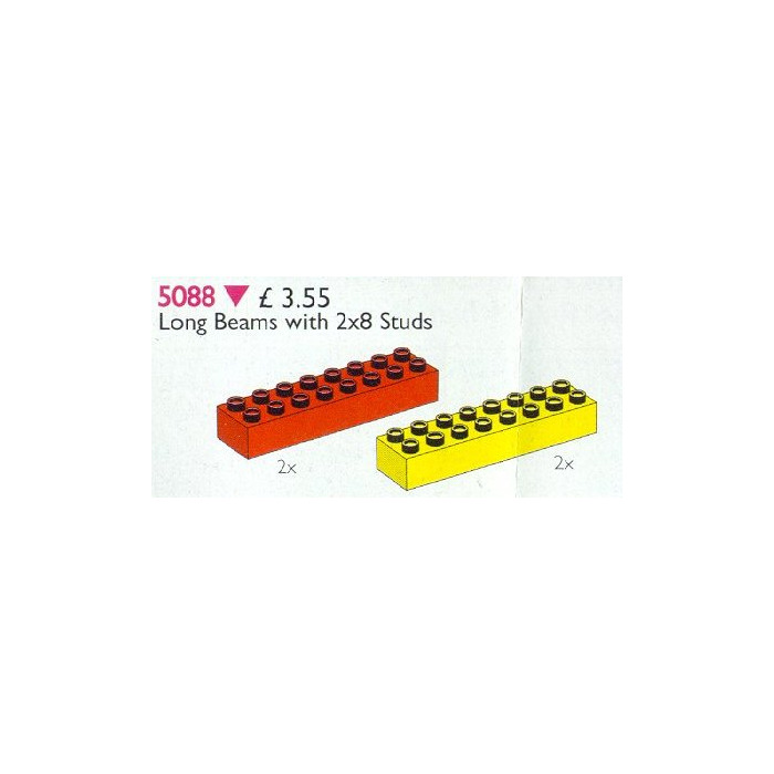 LEGO Duplo Long Beams 2 x 8 Red and Yellow Set 5088 | Brick Owl - LEGO ...