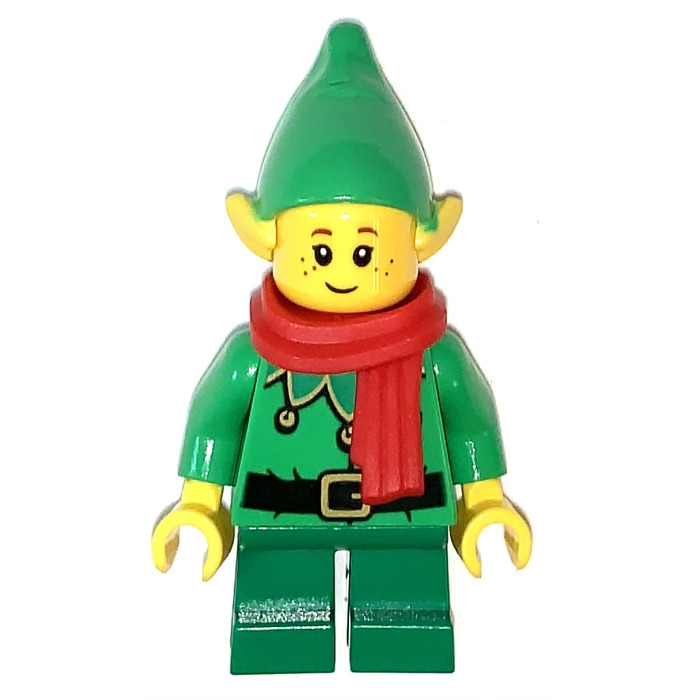 LEGO Elf with Green Collar with Bells and Red Scarf Minifigure | Brick Owl