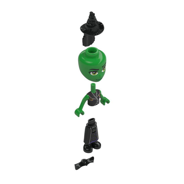 LEGO Elphaba with Hat and Shoulder Pads with Bright Green Arms ...